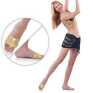 Cutecrop 4 Pairs Dance Foot Thongs Size Medium Lyrical Paws Pads Ballet Belly Feet Paws Foot Undies for Shoes Socks Girls Women Men