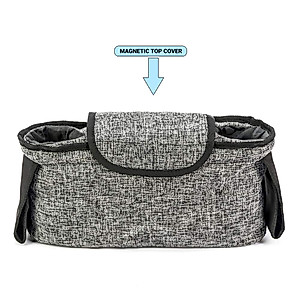 Agibaby Universal Stroller Organizer with Cup Holders | Baby Diaper Bag/Caddy with non-slip straps