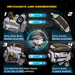 GobiDex STEM Projects Science Toys for Kids Ages 8-12, 6-in-1 Space Solar Robot Toys, Educatoinal Building Science Kits, Experiment Birthday Gifts for 8 9 10 11 12 13 14 Year Old Boys Girls Teens