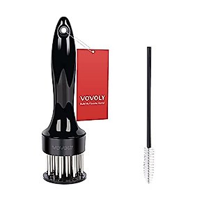 Vovoly Meat Tenderizer Tool, Premium Meat Tenderizer, Stainless Steel 24 Sturdy & Sharp Needle, Easier-Use for Kitchen Cooking Tenderizing Steak Beef Poultry BBQ & Marinade than Meat Hammer Mallet.