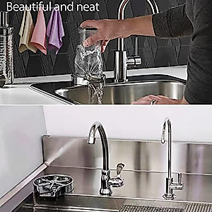 Stainless Steel Glass Rinser for Kitchen Sink, Super Pressure Bottle Washer, HL2121C Cup Washer for Sink, Cup Cleaner with 2 Drying Towel, Kitchen Sink Accessories(Installation Guide Included)
