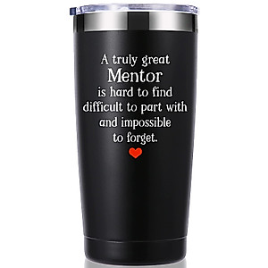 momocici Mentor Gifts 20 OZ Tumbler.A Truly Great Mentor Is Hard To Find And Impossible To Forget.Appreciation,Retirement,Goodbye,Farewell Gifts for Mentoring Teacher Boss Peer Mug(Black)