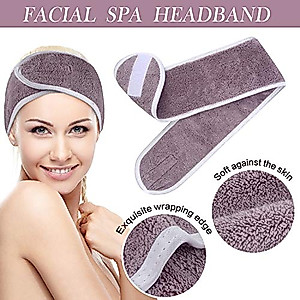 SINLAND Facial Spa Headband For Washing Makeup Cosmetic Shower Soft Women Hair Band 3 Pack