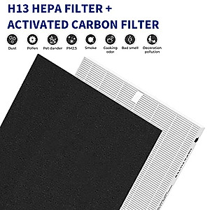 CFKREYA 5300 Replacement Filter 115115 Filter A, Compatible with Winix PlasmWave Air Purifier 5300, C535, 5300-2, 6300-2, P300, 2H13 True HEPA with 8 Carbon Pre-Filters