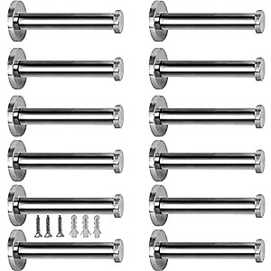 KINJOEK 12 PCS 4 Inch Bath Towel Hook, Heavy Duty Wall Mount Robe Hooks, Brushed Stainless Steel Coat Hook, Coat Hangers Holder for Bathroom, Bedroom, Kitchen