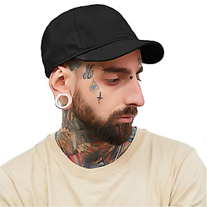 Croogo Short Brim Baseball Cap Simple Baseball Hat Anti Sweat Sunscreen Trucker Cap Hat (M-RD02-Navy Blue)