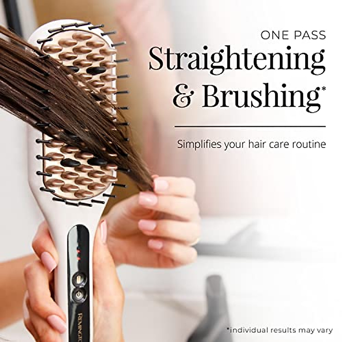 REMINGTON SHINE THERAPY Argan Oil & Keratin Infused Straightening Brush / Heated Styling Brush / Paddle Brush