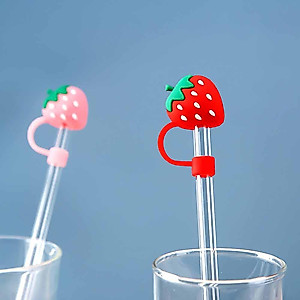 1Pcs Cactus Strawberry Straw Tips Cover Straw Covers Cap for Reusable Straws Straw Protector Potted Plants Style