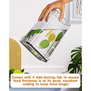 KEMETHY 24 PCS Airtight Food Storage Containers with Lids, Kitchen Pantry Organization and Storage, BPA-Free Plastic Scale Food Canisters for Cereal, Flour, Sugar, Dry Food, Include Labels & Marker