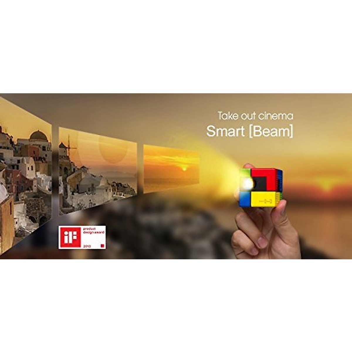 SK UO Smart Beam, Portable Mini Projector, Compatible with iOS/Android (1.80-inch, Art)