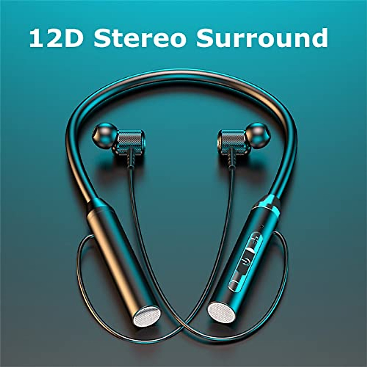 Wireless Earbuds Bluetooth Headphones Neck Hanging Headphones,Wireless Bluetooth-compatible 5.2 Headphones Hanging Neck Stereo Noise Cancelling Universal Sports Headset With Microphone black