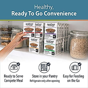 JustFoodForDogs Pantry Fresh Wet Dog Food Variety Pack, Complete Meal or Dog Food Topper, Beef, Chicken, & Turkey Recipes - 12.5 oz (Pack of 6)