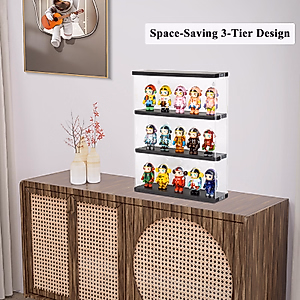 DuvinDD Acrylic Display Case Wall Mounted Funko POP Shelves, Clear Collectibles Showcase Display Cabinet with Sliding Door for Lego Figure Dustproof Storage Box Black(11.8x3.3x14.8inch)