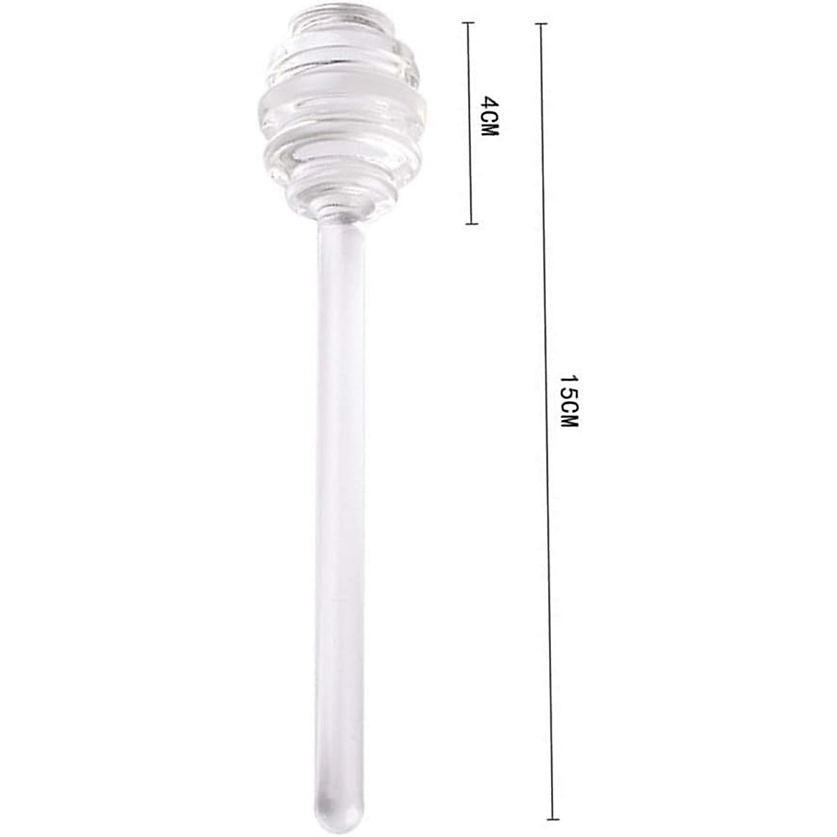 Transparent 6" Glass Honey Dipper Sticks Stirring Sticks Server Honey Spoon Dipper Stirrer Honey Wand for Honey Pot Jar Containers Honey Dispense Drizzle, Clear Asparagus Servers Flatware
