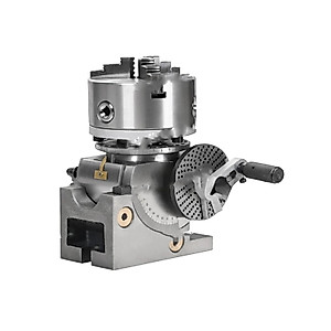 KACOME 6-inch Universal indexing Rotary Table 125 Three-jaw Chuck milling Machine indexing Head Vertical and Horizontal Indexers(6 inch)