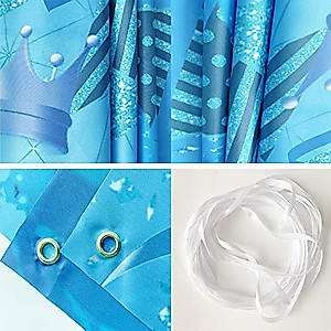 Happy 18th Birthday Backdrop Banner Blue 18th Sign Poster 18 Birthday Party Supplies for Anniversary Photo Booth Photography Background Birthday Party Decorations, 72.8 x 43.3 Inch