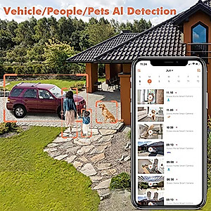 Dzees 【Upgrade Solar Camera Security Outdoor Wireless, Wireless Outdoor Security Cameras with Solar Panel, 1080P Color Night Vision, Spotlight/Alarm, AI Detection, 2-Way Talk, IP66 Waterproof