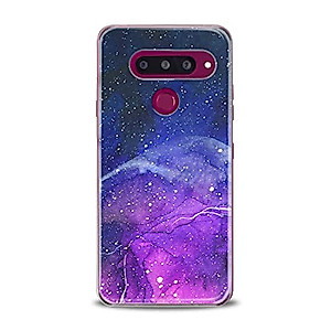 Lex Altern TPU Case Compatible with LG G8 Stylo 6 5 K62 K11 G7 ThinQ G6 K42 V35 V50 Blue Space Lights Smooth Clear Colorful Cover Slim fit Man Lightweight Design Awesome Galaxy Purple Print Soft Girl