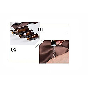 erioctry 6PCS 10ml 0.34oz Empty Refillable Amber Graduated Glass Essential Oil Bottle Vial Container with Glass Pipette Dropper