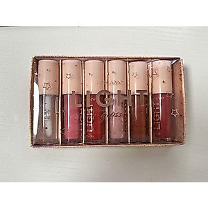 CAHIUYOA Light 6PCS Lip Gloss Set,Nude Pink Lip Gloss Kit Shine Glossy and Moisturizing,Lip Plumping Pack Bulk Liquid Lipstick for Women Girls-Set A