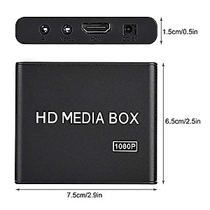 Socobeta 110-240V HDMI Media Player Mini 1080P Digital Player Box Support USB MP3 MMC SD MKV with Remote Control(US Plug)