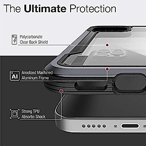 RAPTIC Shield Case Compatible with iPhone 12 Case & iPhone 12 Pro Case, Shock Absorbing Protection, Durable Aluminum Frame, 10ft Drop Tested, Fits iPhone 12 & 12 Pro, Black