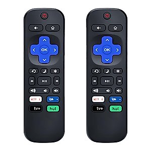 (Pack of 2) New Universal TV Remote Compatible with Roku TVs Remote, Compatible with TCL-Roku/Hisense-Roku/Onn-Roku/Sharp-Roku/Element-Roku/Westinghouse-Roku/Philips/Insignia/Jvc/RCA Smart TVs