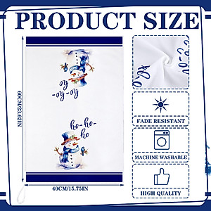 Geyoga 6 Pcs Christmas Kitchen Towels Decor 16 x 24 Inch Absorbent Christmas Tree Dish Towels Xmas Truck Snowman Santa Plaid Hand Tea Towels for Holiday Housewarming Gift(Blue, White,Snowman)