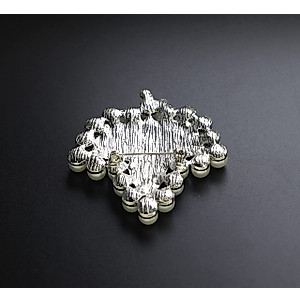 TONGXIN Alpha Kappa A Brooch Pin Sorority Paraphernalia Gift Rhinestone Brooch Sparkling Faux Pearl Brooch Pin(WHITE)