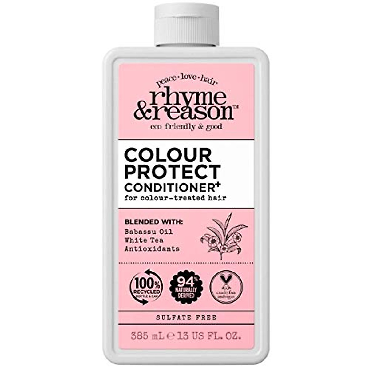 Rhyme & Reason Colour Protect Shampoo and Conditioner Set. 13 Fl Oz Bottles. For Color Treated Hair. Blended with Babassu Oil, White Tea, & Antioxidants. Vegan and Cruelty Free.