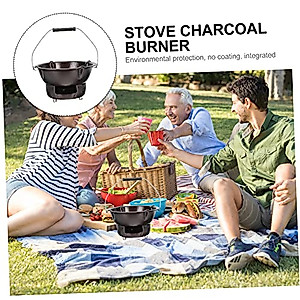 Cabilock 1 Set Charcoal Stove Portable Burner Camping Oven Portable Cooking Stove Stainless Steel Charcoal Grill Indoor Stove Korean Bbq Grill Indoor Outdoor Barbecue Stove Heating Stove