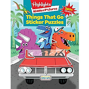 Things That Go Sticker Puzzles: Transportation Activity Book of Cars, Trucks, Planes and More, Hidden Pictures Puzzles with 280 Stickers for Kids 3 and Up (Highlights Sticker Hidden Pictures)