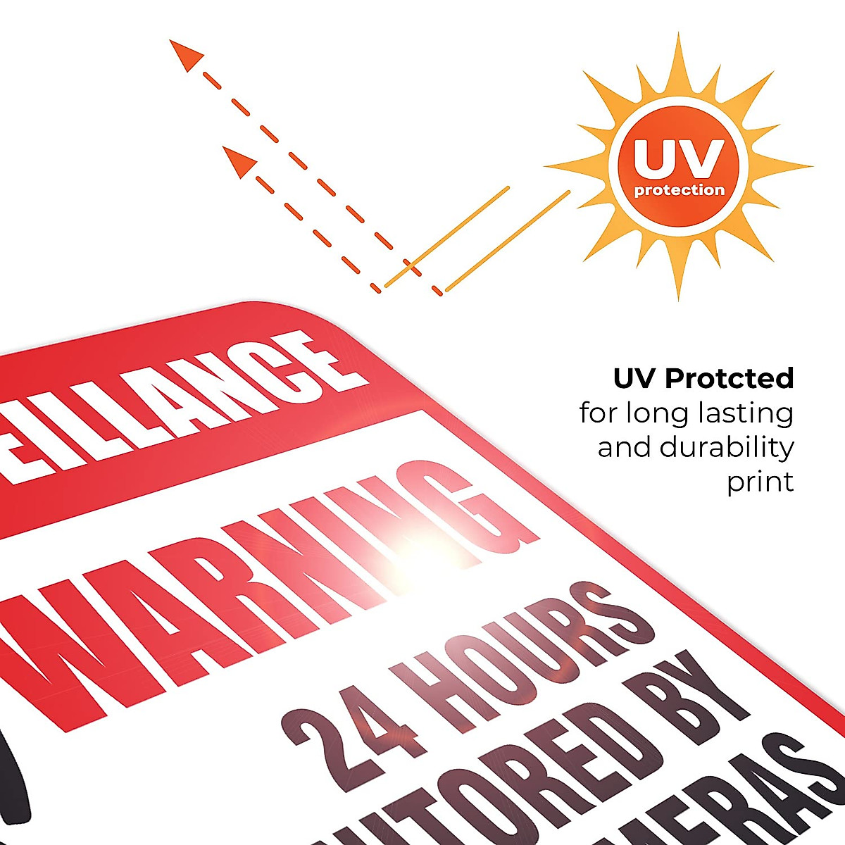 Sigo Signs 24 Hour Video Surveillance Sign, 6 Pack, 4 Mil Sleek Vinyl Decal Stickers Weather Resistant Long Lasting UV Protected and Waterproof Made in USA