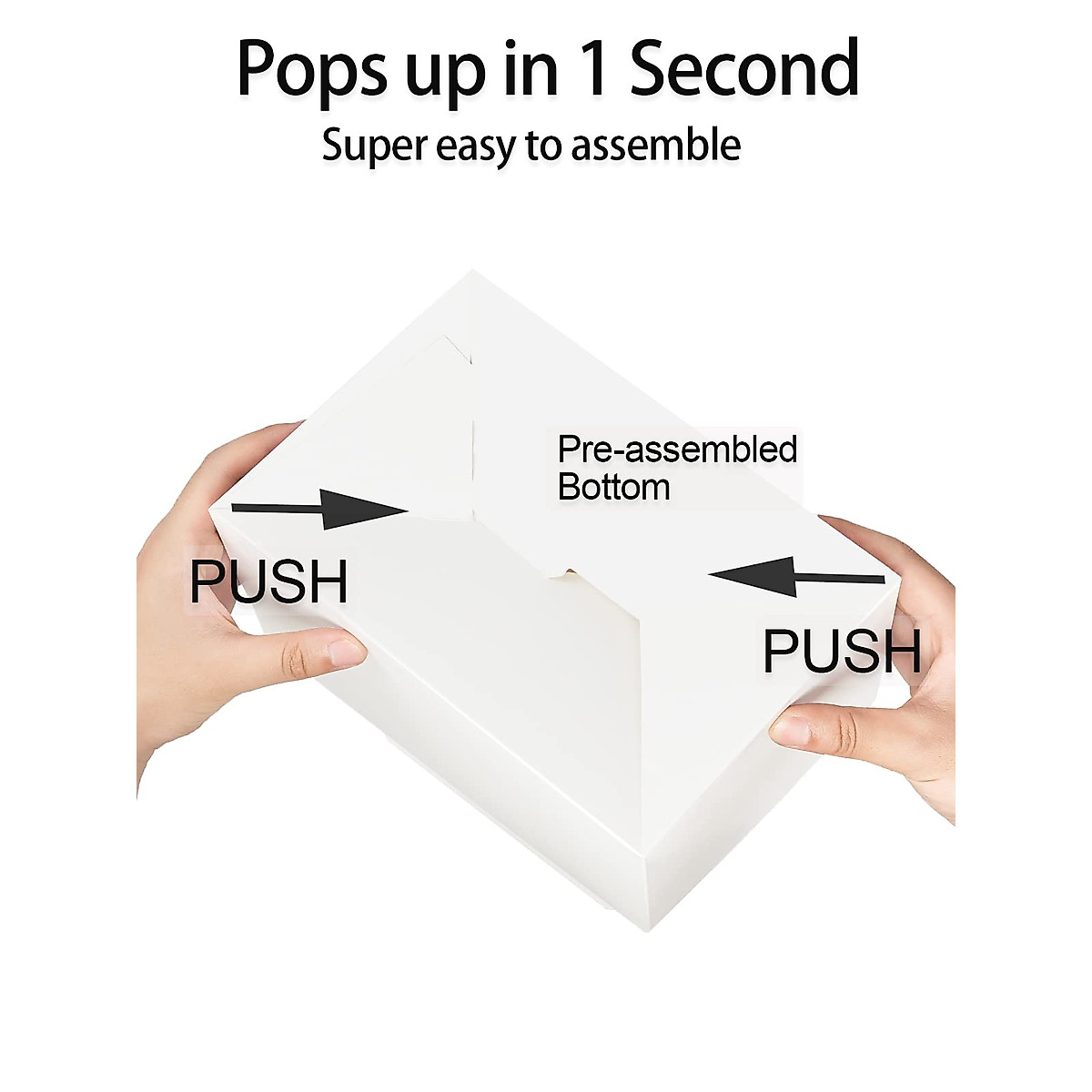 Happyhiram 30 CT Large Welcome Boxes with Handles White, 9x6x6 Gable Gift Easter Boxes Cardboard Paper Party Favor Boxes Barn Style Carry Out Box Recyclable Paper Gift Packaging Boxes for Food Box