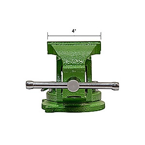 OEMTOOLS 24217 4-Inch Heavy Duty Bench Vise with 360-Degree Swivel Base, Table Vise or Bench Vise for Workshop and Woodworking, No-Hassle Permanent Mounting