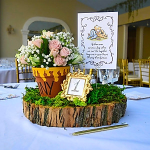WeeCutes® Winnie Baby Shower Decorations The Pooh Centerpieces Table Quote Cards Birthday Party Supplies Boy or Girl Nursery Decor Prints 16 Pcs 5x7