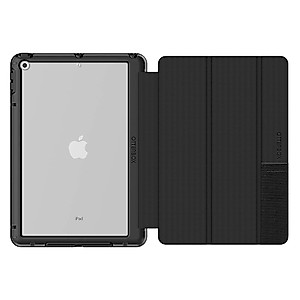 OtterBox SYMMETRY FOLIO SERIES Case for iPad 7th, 8th & 9th Gen (10.2" Display - 2019, 2020 & 2021 version) - STARRY NIGHT (CLEAR/BLACK/BLACK PU/DARK GREY MICROSUED), Magnetic Sleep/Wake Cover