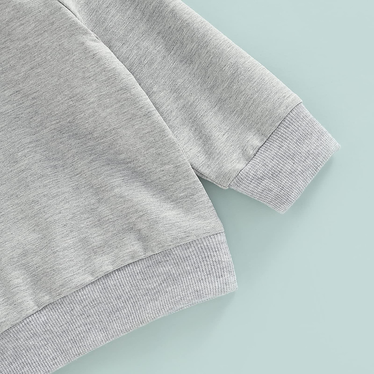 Thorn Tree Infant Baby Boys Pants Set Hooded Solid Sweatshirt Top Pocket Elastic Waist Pants 2Pcs Outfits Fall Winter Suit (Gray,6-12 Months)