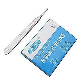 PC 100 SCALPEL BLADES # 23 WITH FREE HANDLE # 4