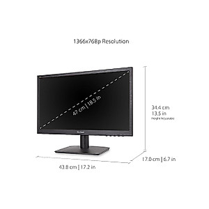 ViewSonic VA1903H 19-Inch WXGA 1366x768p 16:9 Widescreen Monitor with Enhanced View Comfort, Custom ViewModes and HDMI for Home and Office,Black