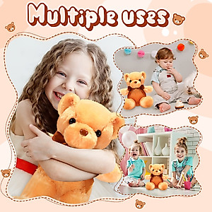 HyDren 6 Pcs Bears Bulk Stuffed Animal Small Bears Baby Shower Bears Plush Toys Employee Appreciation Easter Graduation Gifts(Brown, Short Plush)