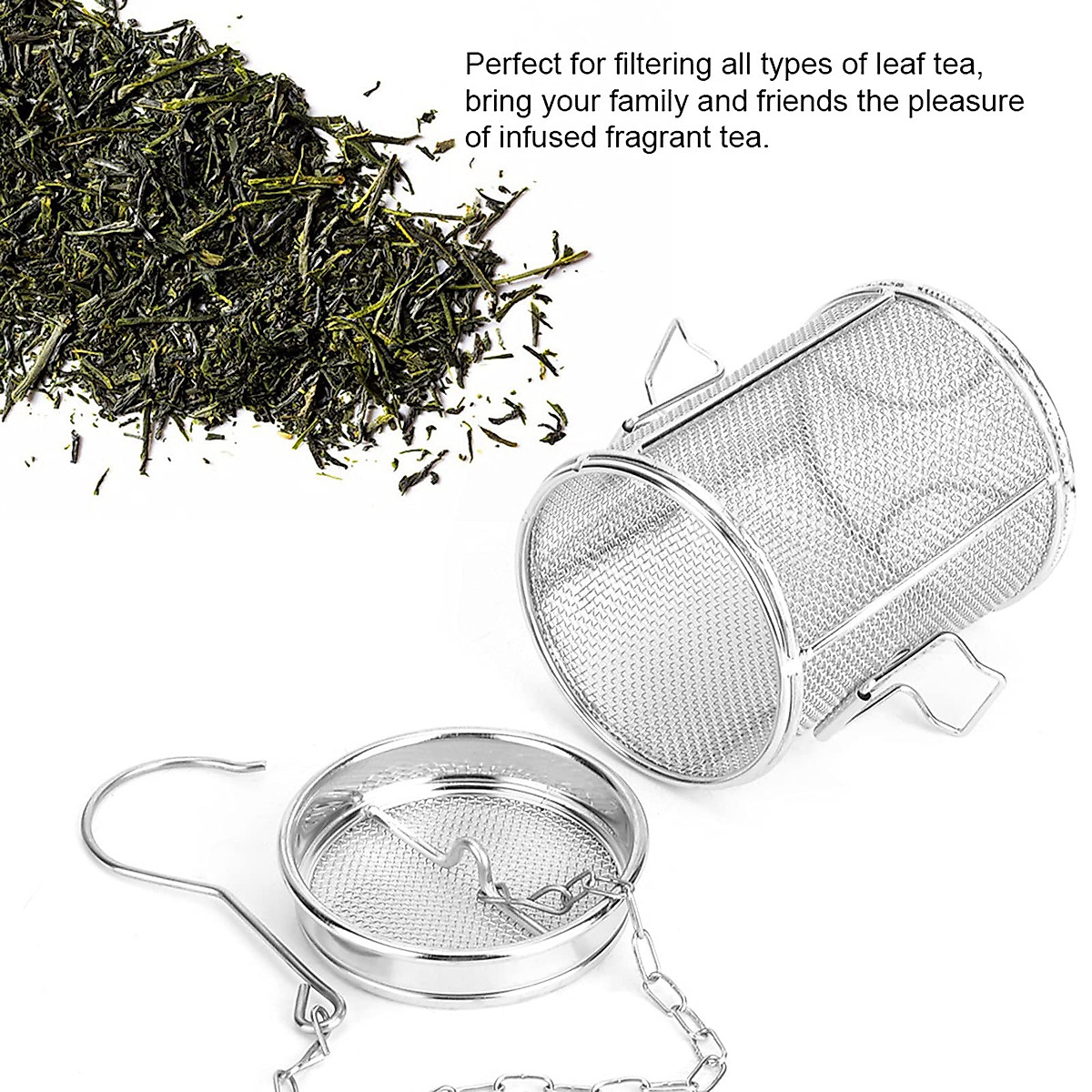 Spice Filter, Stainless Steel Wire Mesh Design Tea Strainer Soup Seasonings Seperation Basket Filter for Home Kitchen