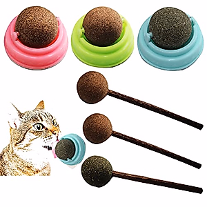 Johoxton 6 pcs Catnip Ball for Cats Wall, Catnip Wall Ball Catnip Toys for Indoor Cats Cat Nip Ball Licker Catnip Treats Silvervine Cat Toys for Indoor Cats with Catnip 3 Different Flavors (6 pcs)