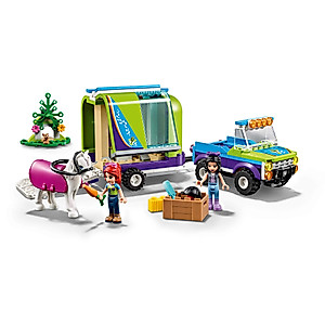 LEGO Friends Mia's Horse Trailer 41371 Building Kit with Mia and Emma Mini Dolls Includes Toy Truck, Horse, and Rabbit for Creative Play (216 Pieces)