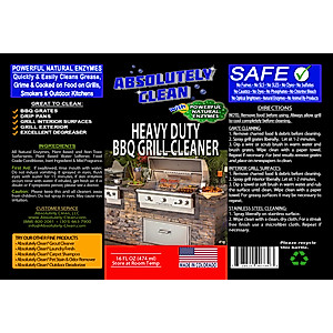 Absolutely Clean IT JUST WORKS GREAT as Grill Cleaner Spray! - Professional Strength, Natural Enzyme Formula - Fast Acting, Fume Free - USA Made (32oz Spray Bottle)