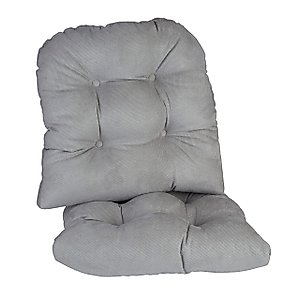 Klear Vu Gripper Overstuffed Universal Non-Slip Dining Chair Cushions for Kitchen Decor or Office Use, U-Shaped Skid-Proof Seat Pad, 17x17 Inches, 2 Count (Pack of 1), Gray