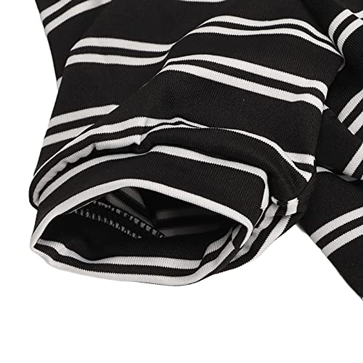 GLOGLOW Puppy Striped Pajamas, Wound Care Black White Stripe Dog Clothes Full Coverage for Daily Wear for Skin Diseases (M)