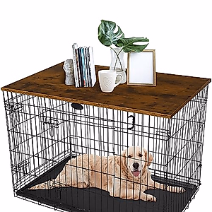 Deblue 42in Dog Crate Topper, Dog Kennel Table Topper, Rustic Style Decorative Dog Crate Topper for Small and Large Dogs