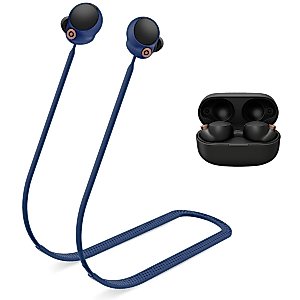 WOFRO Anti-Lost Strap for Sony WF-1000XM4 Earbuds, Sports Anti-Slip Soft Silicone Lanyard Accessories Compatible with Sony WF-1000XM4 True Wireless Headphones Neck Rope Cord (Blue)