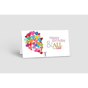 Stonehosue Collection | Beautiful Birthday Colorful Hearts Table Tent | Generic Place Cards | Whimsical Name Cards | 25 Count (Colorful Hearts)